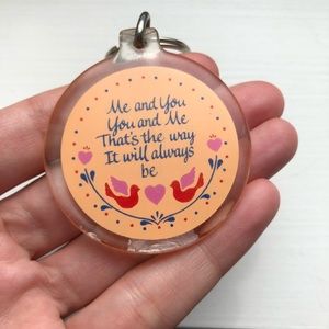 Vintage | Accessories | Sweet Vintage Pink Romantic Poem Keychain ...